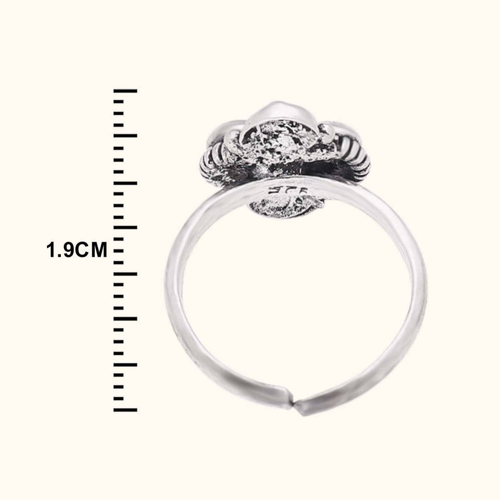 Buy Ascendant Chakra 925 silver toe ring with Rhodium and Lacquer ...