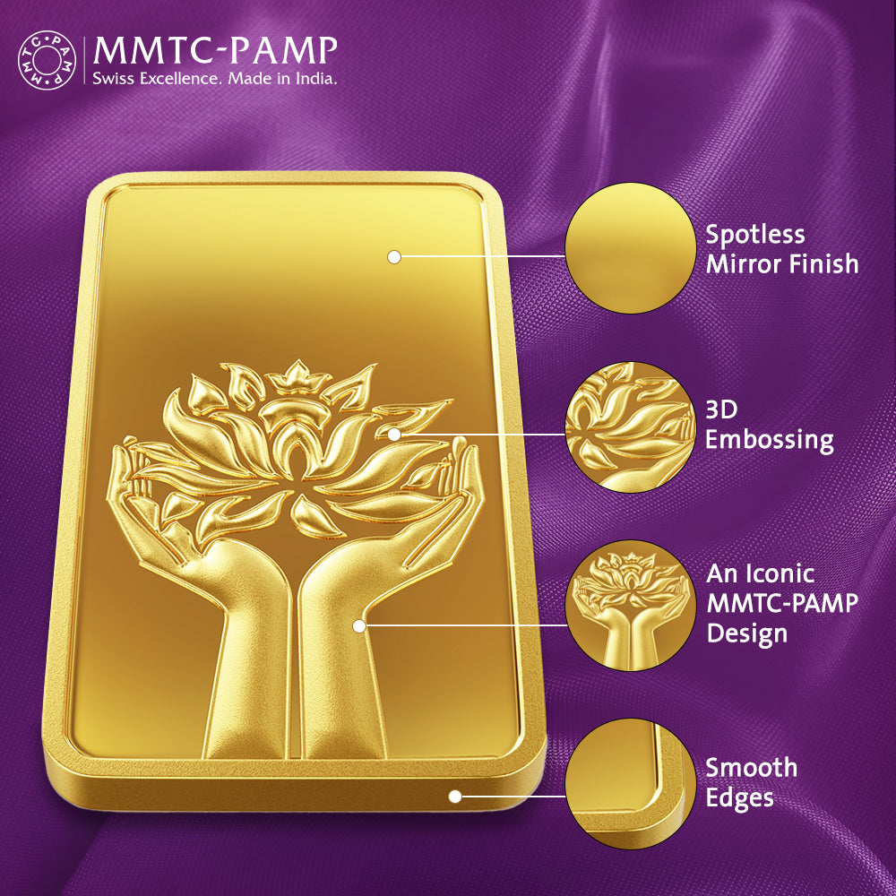MMTC-PAMP LOTUS 24K (999.9) 10 GM GOLD BAR – RANKA JEWELLERS PC PRIVATE ...