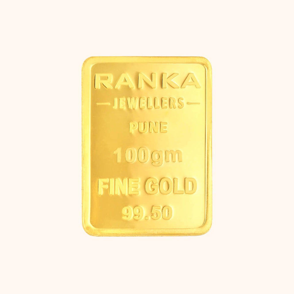 100 GM 24KT Gold Rectangular Bar – RANKA JEWELLERS PC PRIVATE LIMITED